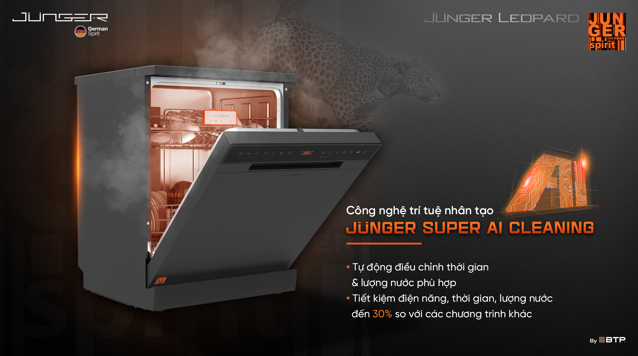 Máy rửa bát Junger Leopard DWJ-103 chính hãng